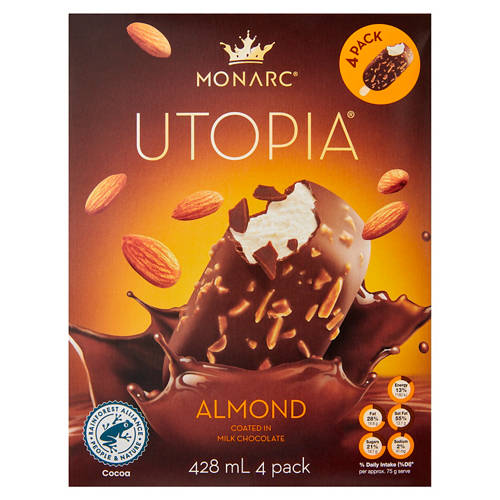 Utopia Almond 4 Pack 428ml